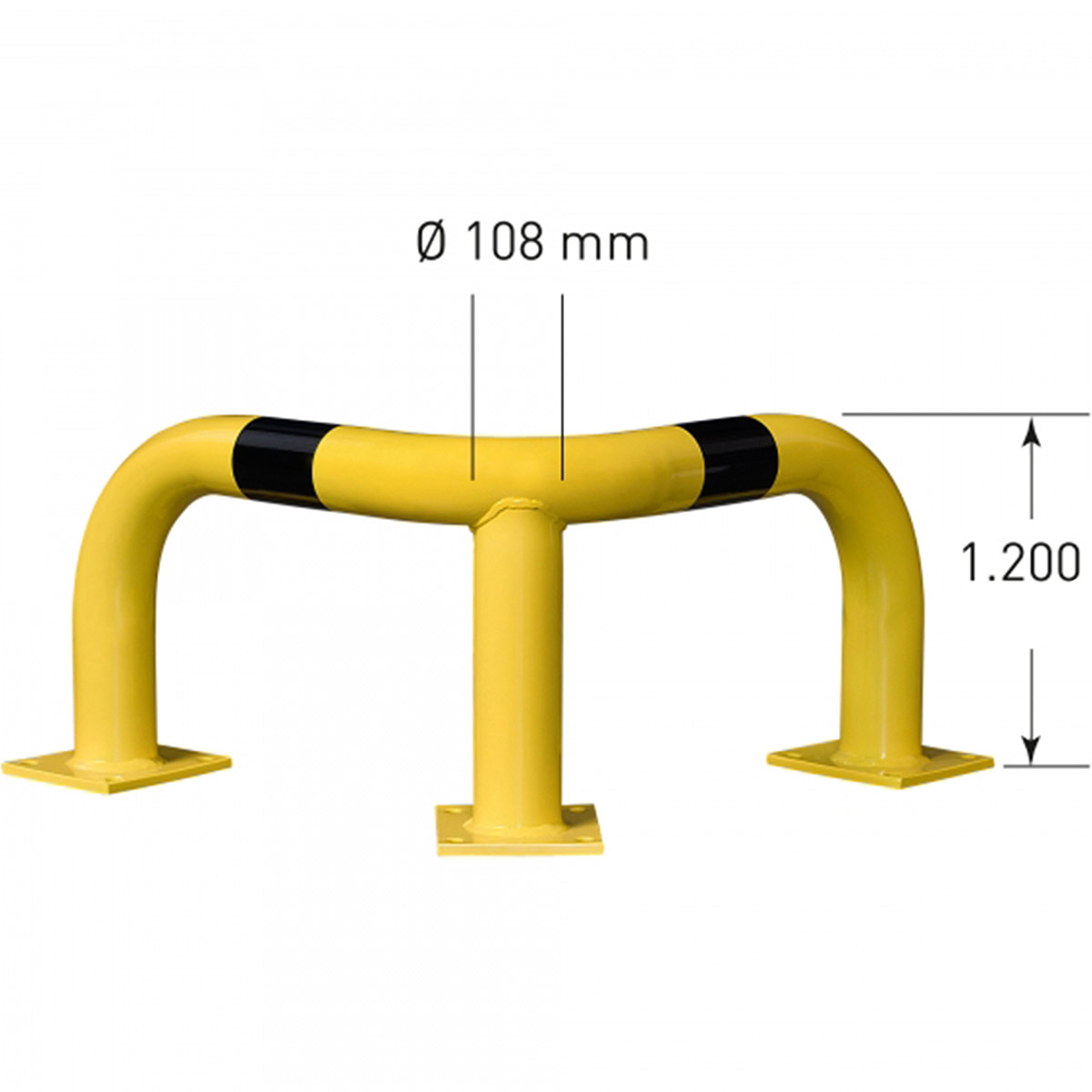 BLACK BULL XL Yellow/Black Outdoor Corner Protection Guard 1200mm x ...
