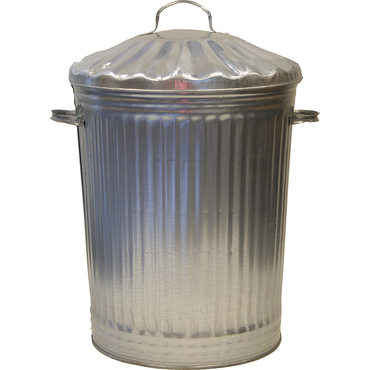 Silver 80L Galvanised Dustbin with Lid | Not Branded | Refuse Bins | Arco