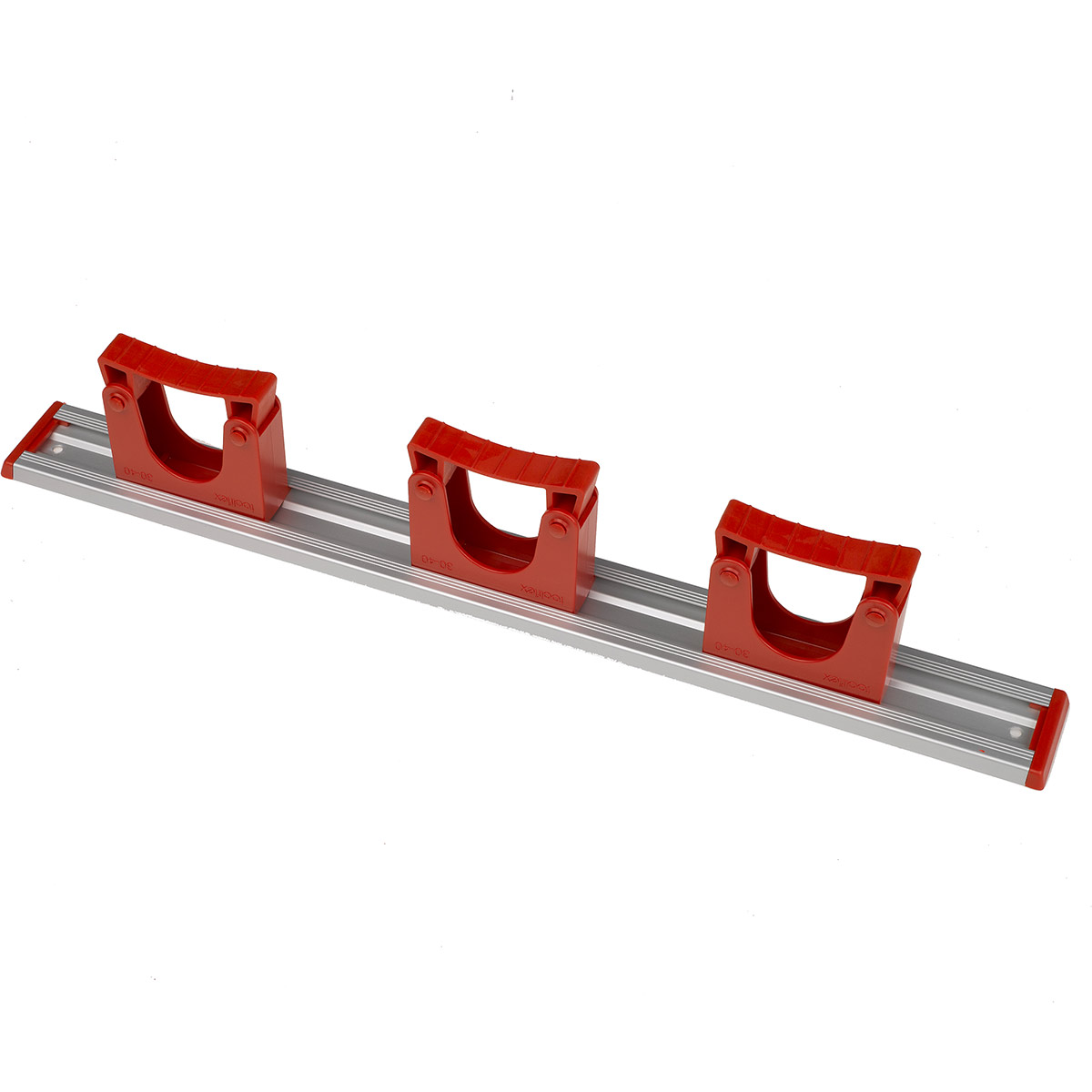 Hillbrush Hygiene Aluminium Wall Rail with Three Large Red Hangers ...