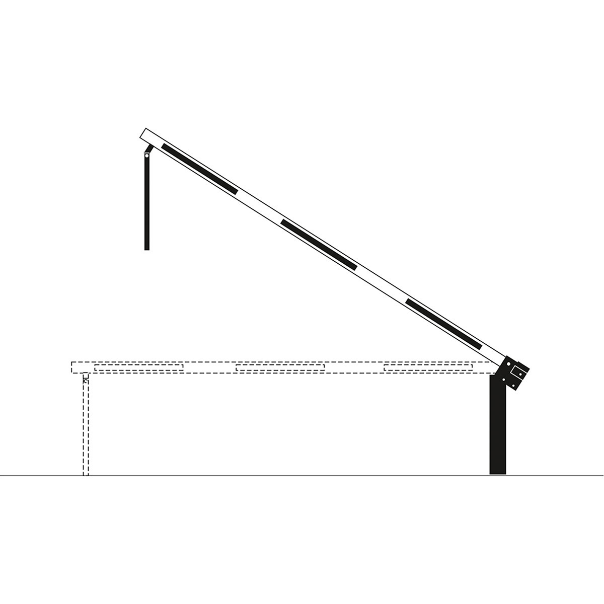 COMPACT Red/White 3.3m Swing-Strut Gas-Assisted Boom Barrier | Traffic ...