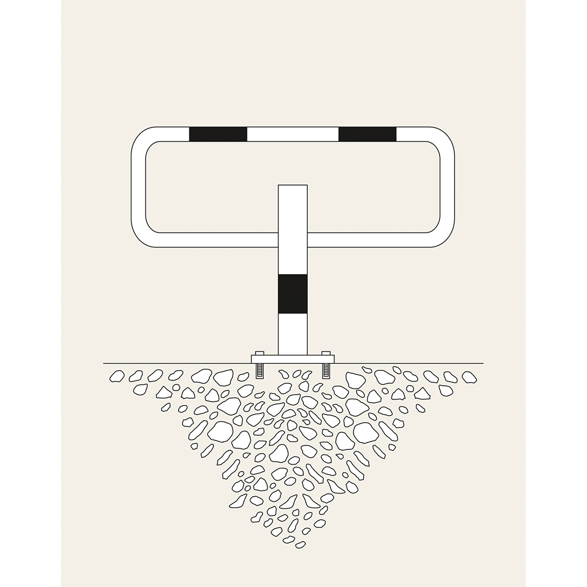 COMMANDER Zinc-Grey Drop-Down Barrier | Not Branded | Drop-Down Posts ...