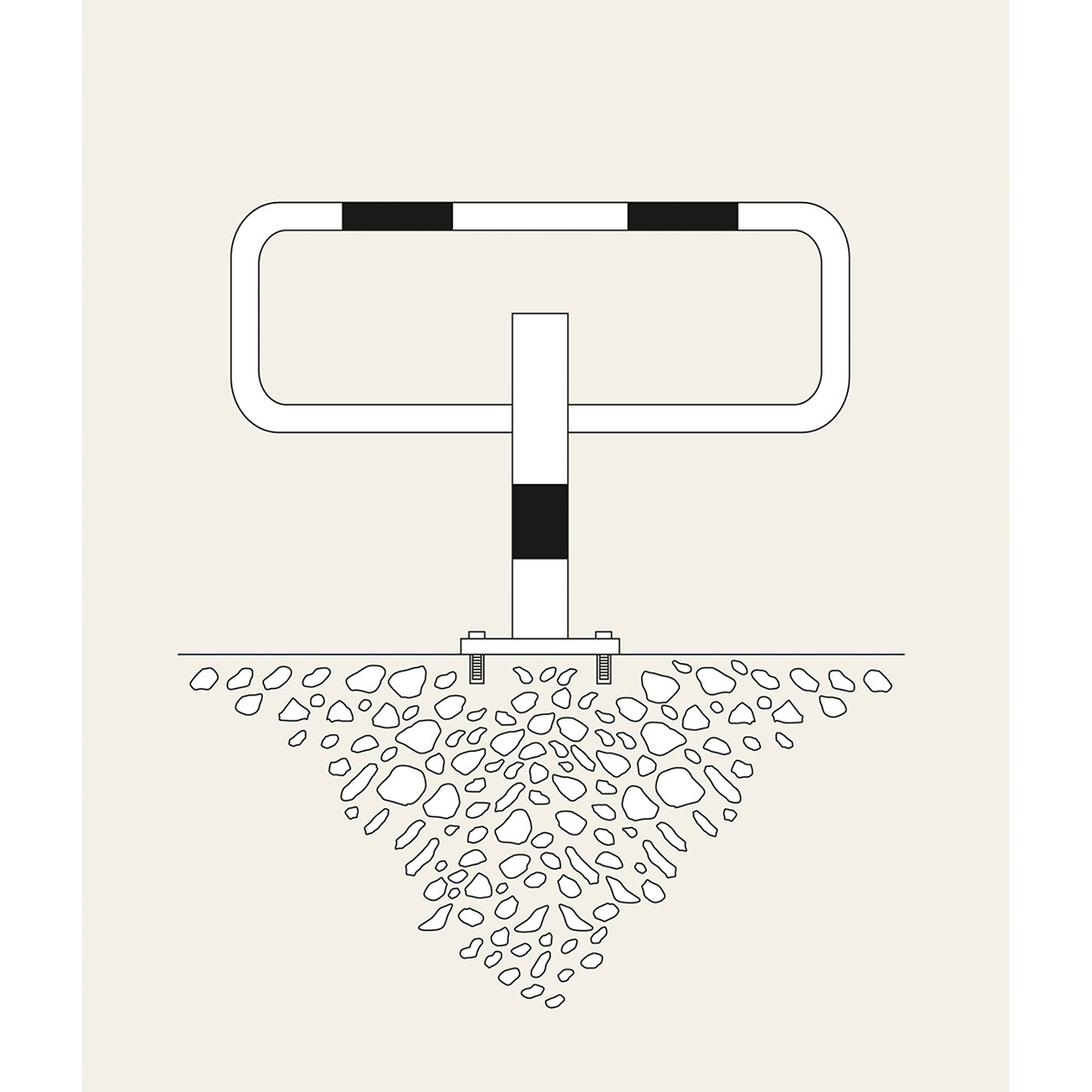 COMMANDER White/Red Drop-Down Barrier | Traffic-Line | Drop-Down Posts ...