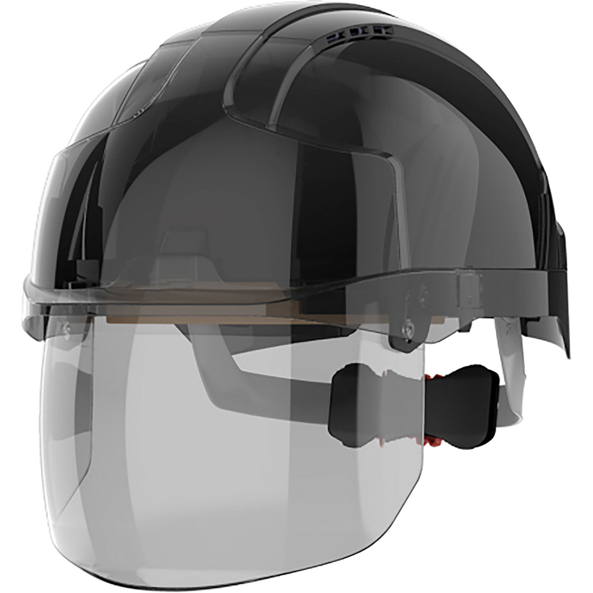 JSP EVO VISTAshield Black/Grey Vented Wheel-Ratchet Safety Helmet with ...