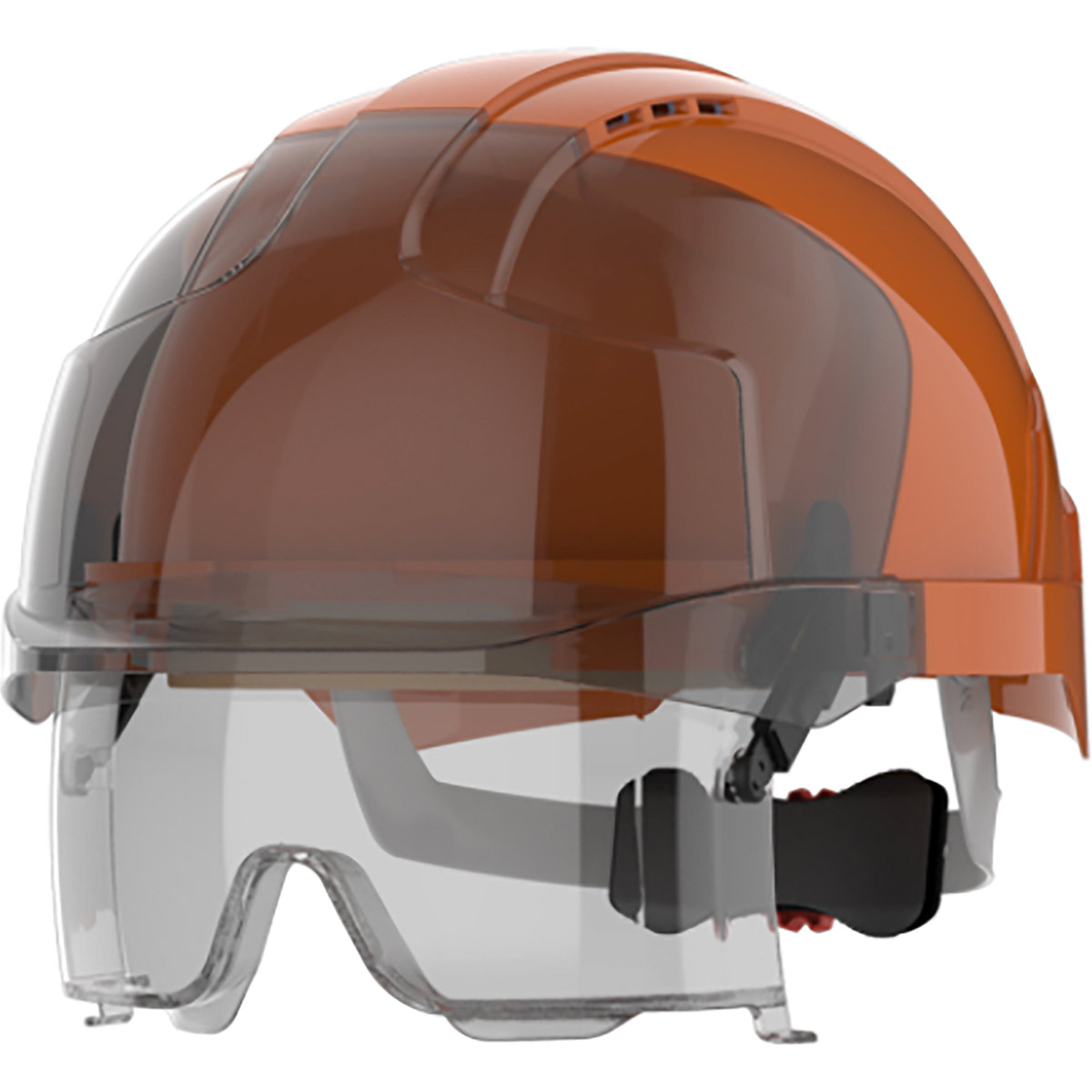 JSP EVO VISTAlens Orange/Grey Vented Wheel-Ratchet Safety Helmet with ...
