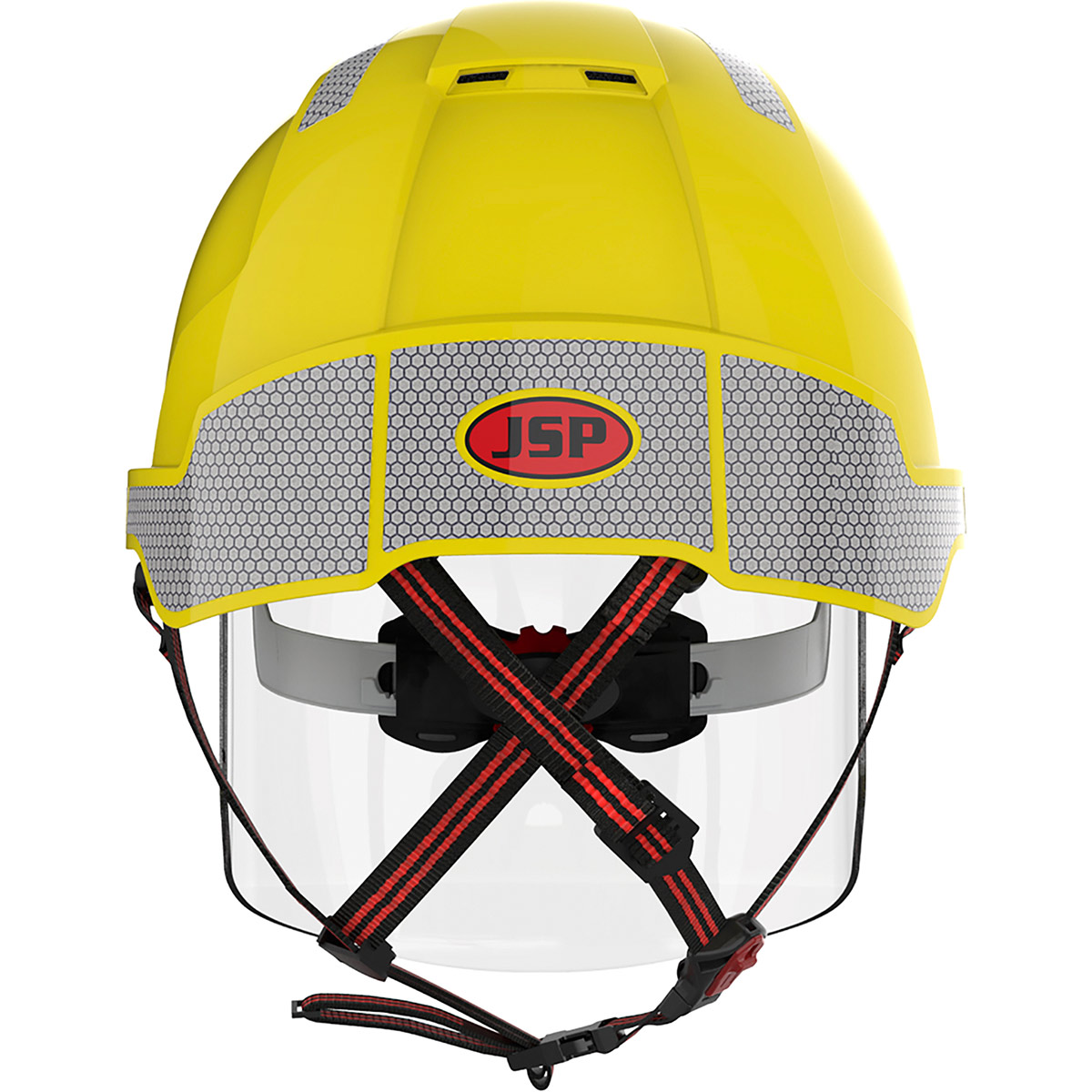 JSP EVO VISTAshield Dualswitch Yellow Vented Safety Helmet with Face ...