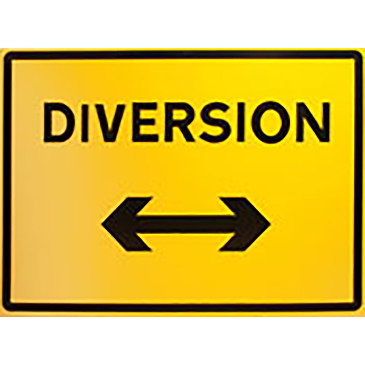 Zintec Rectangular "Diversion" Arrow Temporary Road Sign 1050mm x 750mm ...