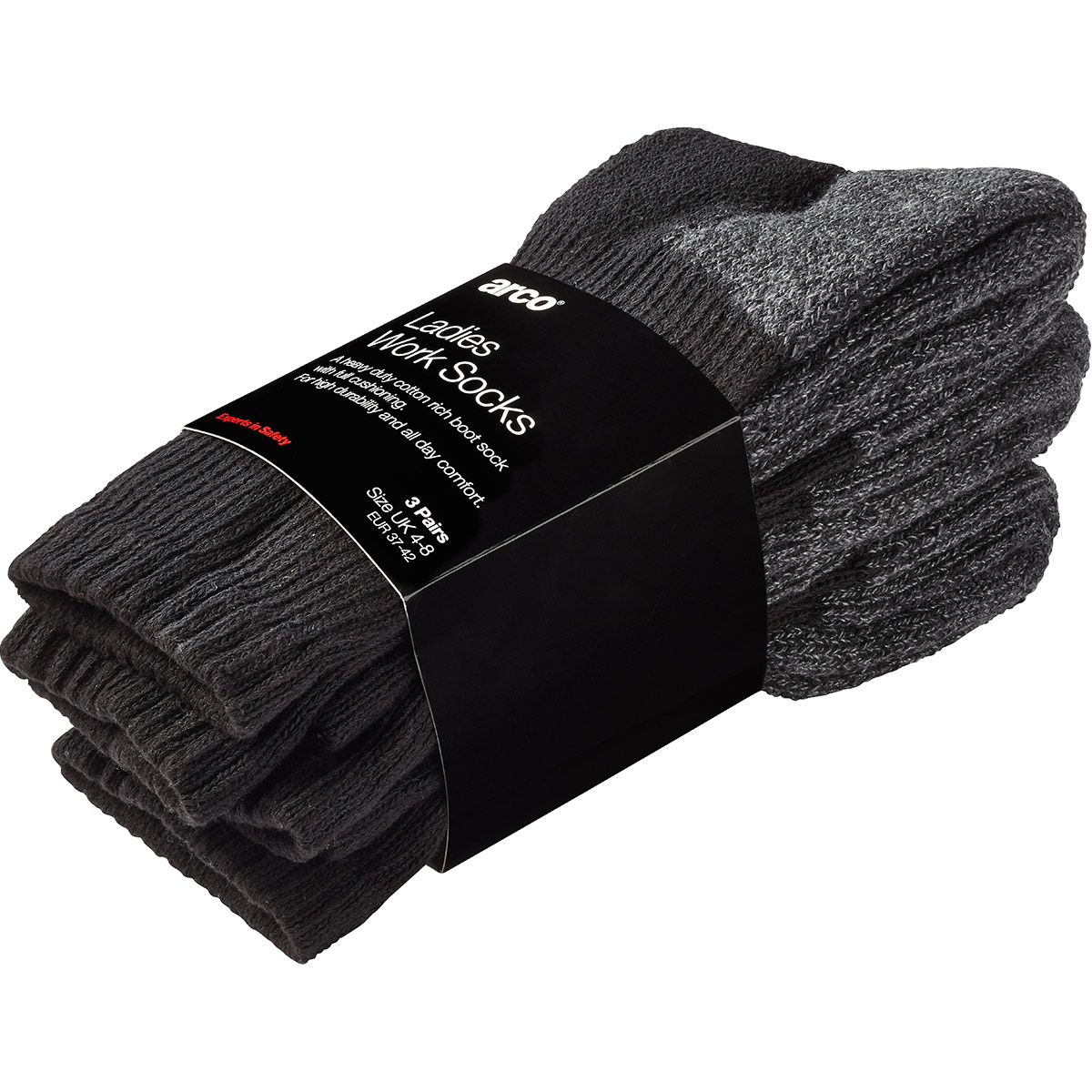 Arco Women’s Black/Grey Boot Socks (Pack of Three Pairs) | Arco | Work ...